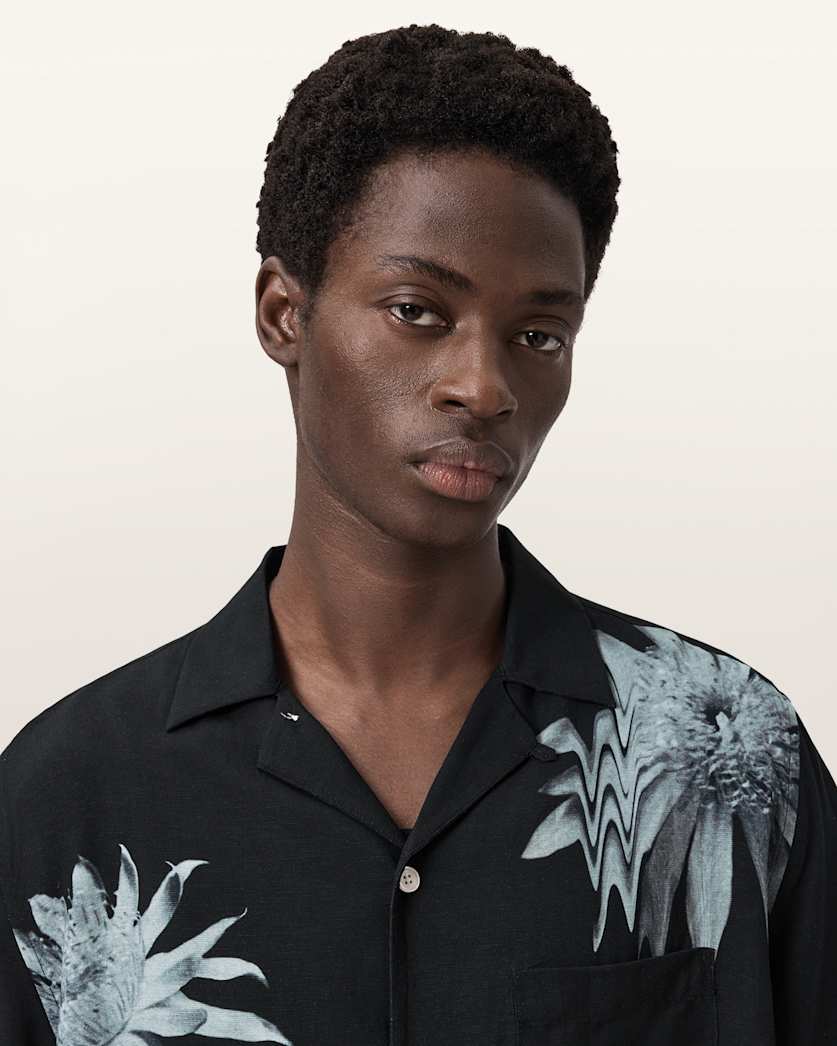 Floraze Relaxed Fit Shirt Jet Black | ALLSAINTS US